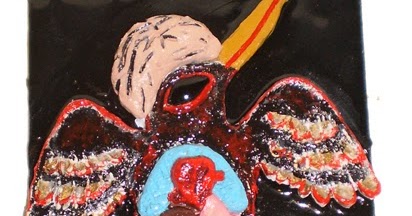 Aberrant Ceramics: Bird Demon With Its Organs on the Outside