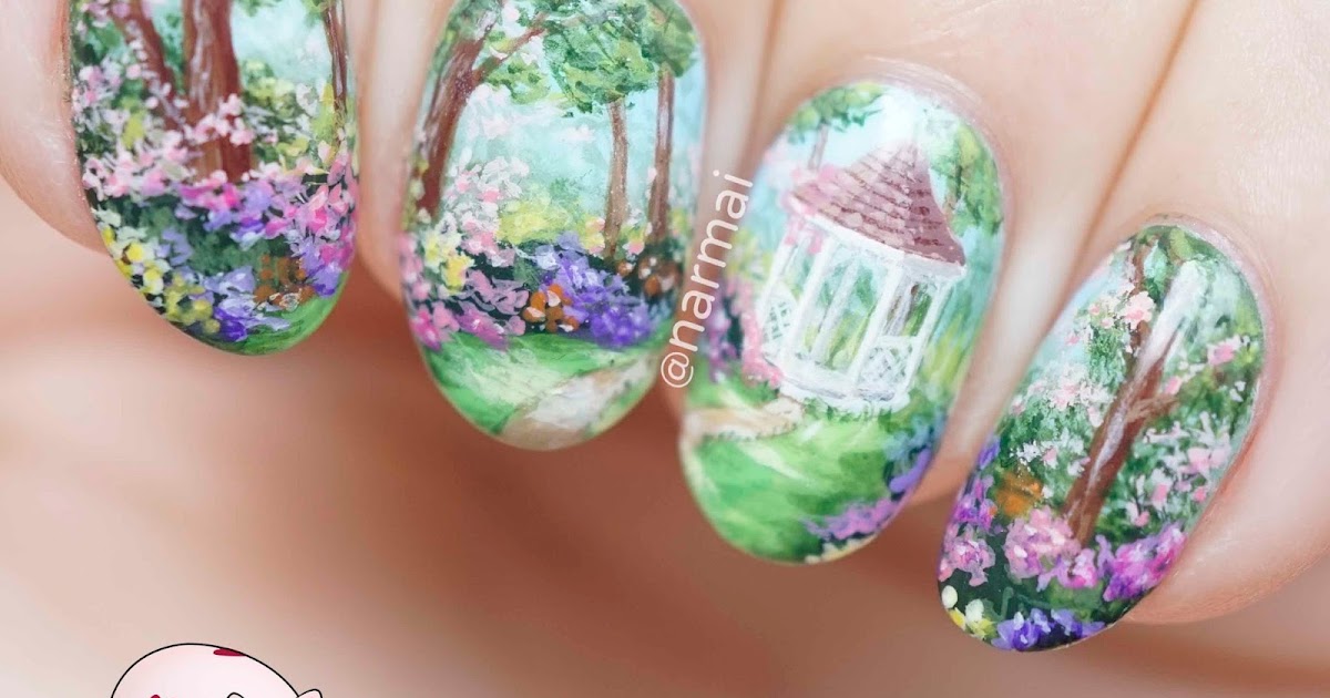 PiggieLuv: Gazebo garden nail art