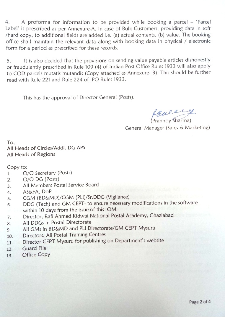 ALL INDIA POSTAL EMPLOYEES UNION - GDS (NFPE): Declaration of contents ...