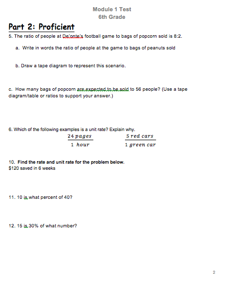 Muiddle School Math Tests