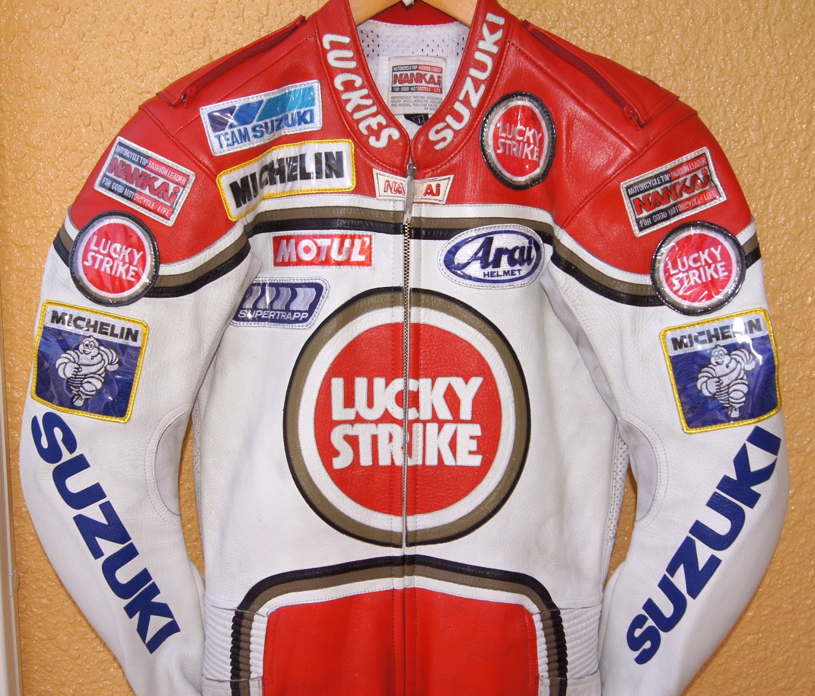 samurai‐bikers: NANKAI Lether Racing Suit Lucky Strike Suzuki replica ...