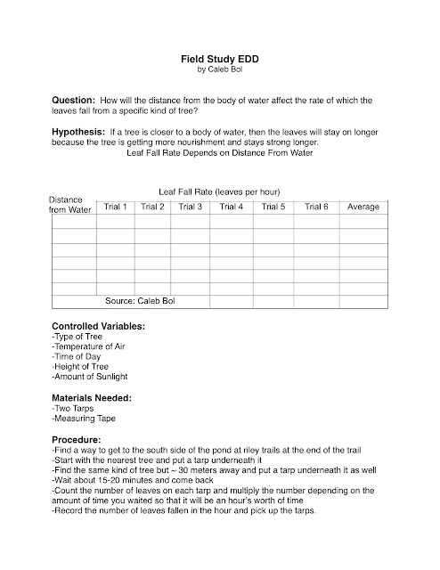 Biology Field Study: EDD