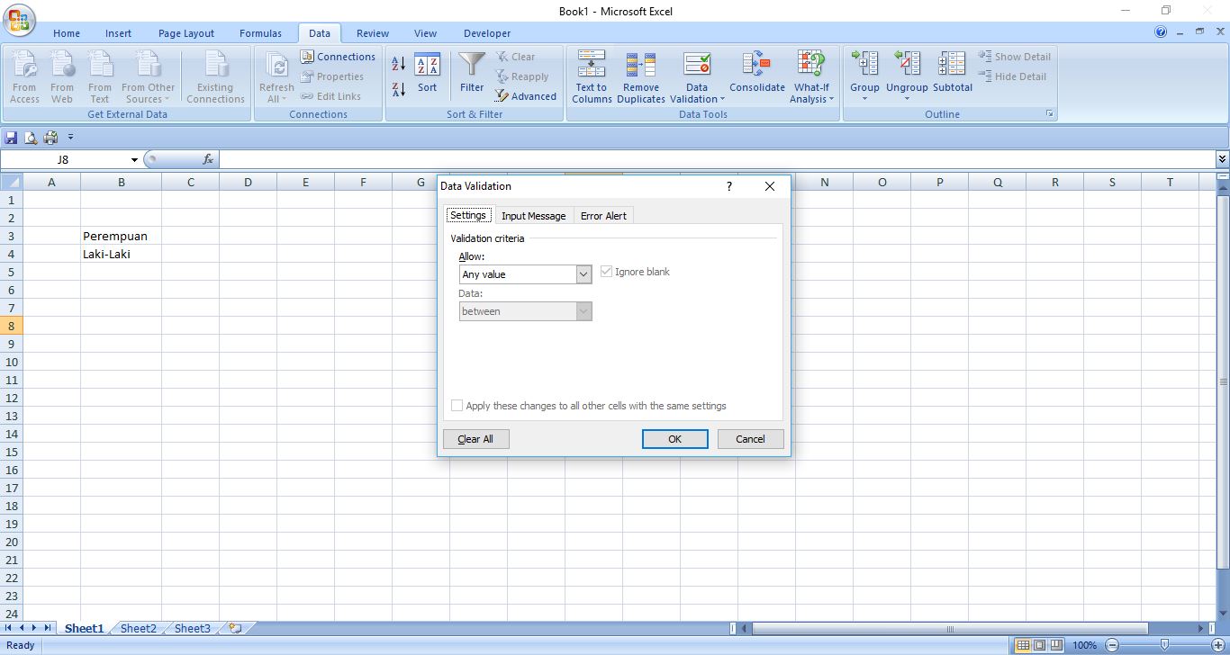 Cara membuat Dropdown list pada Excel - riwayatkuliner