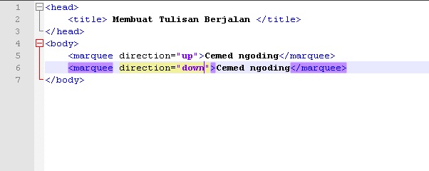Cara Membuat Tulisan Berjalan Di Html
