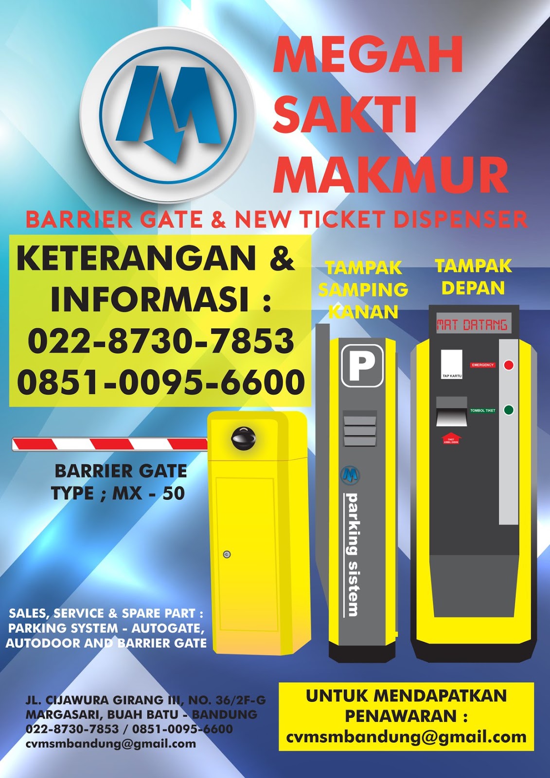 Download Paket Harga Palang Parkir System ~ Palang Parkir : Megah Sakti