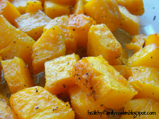 Healthy Family Cookin': Roasted Winter Squash Cubes