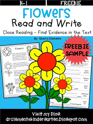 Dr. Clements' Kindergarten : FREEBIE! Flowers Reading Comprehension