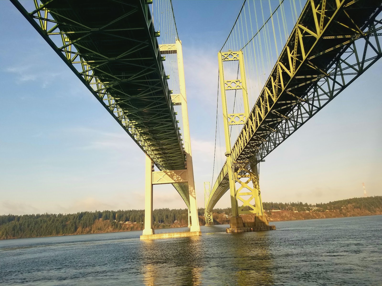 Tacoma Narrows Bridge views from below