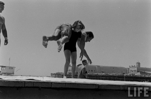 12 Year Old Strong Girl at Muscle Beach, 1954 ~ Vintage Everyday