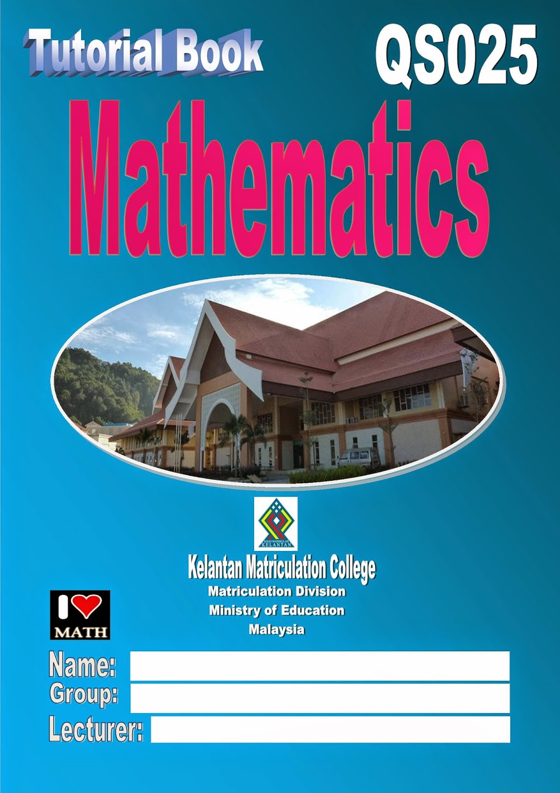 TEMANSTUDY: Contoh Rekaan Kulit Buku Tutorial Matematik Program ...