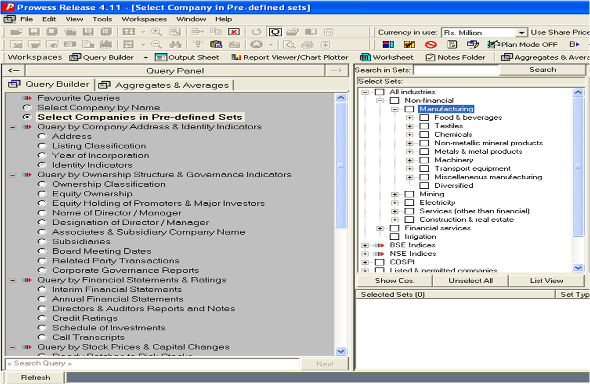 Prowess database..basic steps to use