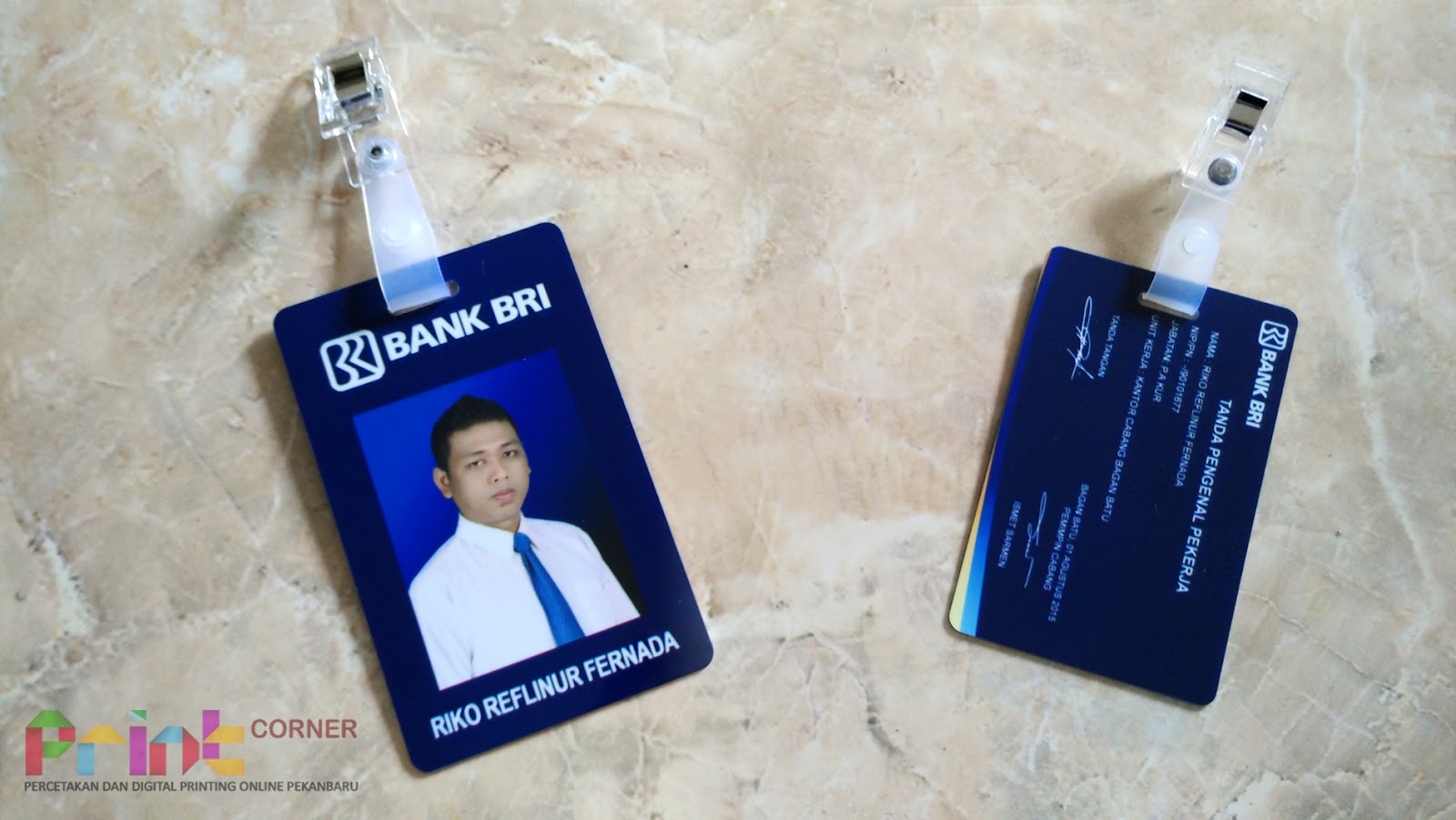 Pesanan ID Card Bank BRI Pekanbaru ~ Print Corner