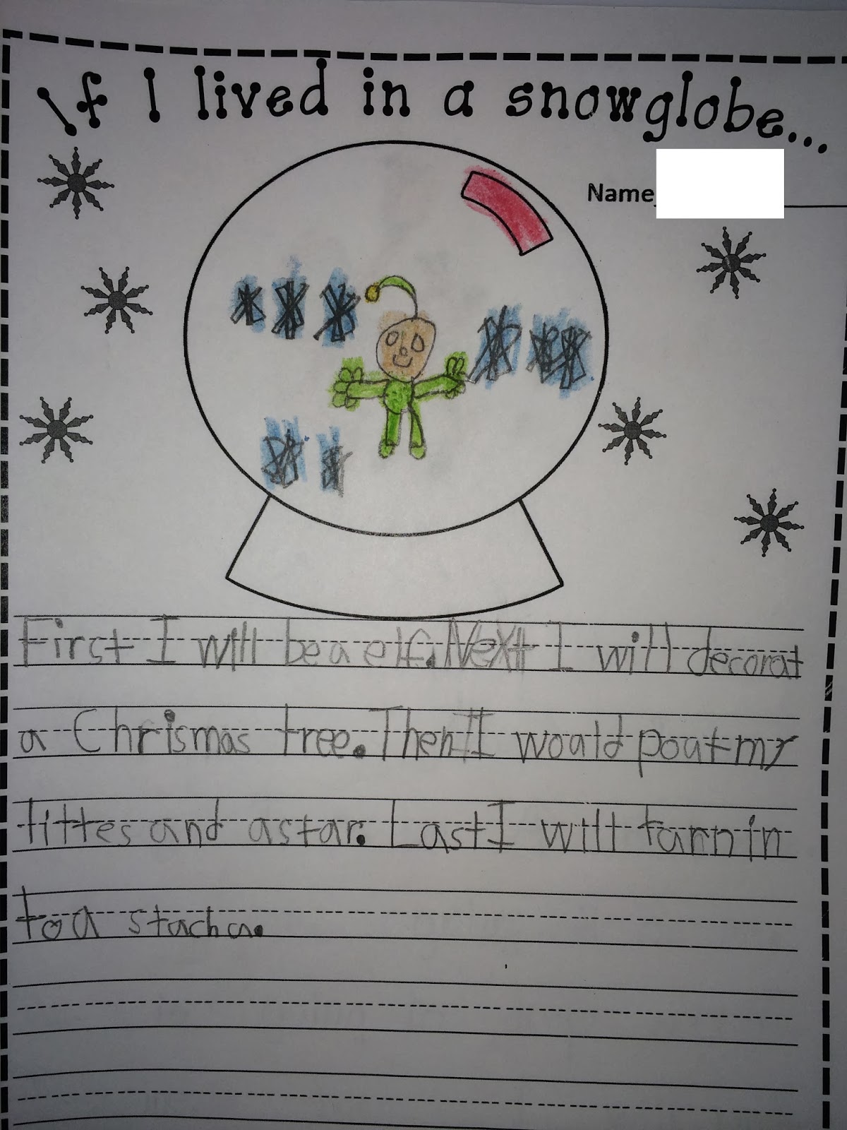 Ms Molitors First Grade If I Lived In A Snow Globe