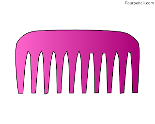FourPencil: How to draw a Comb for kids - step by step