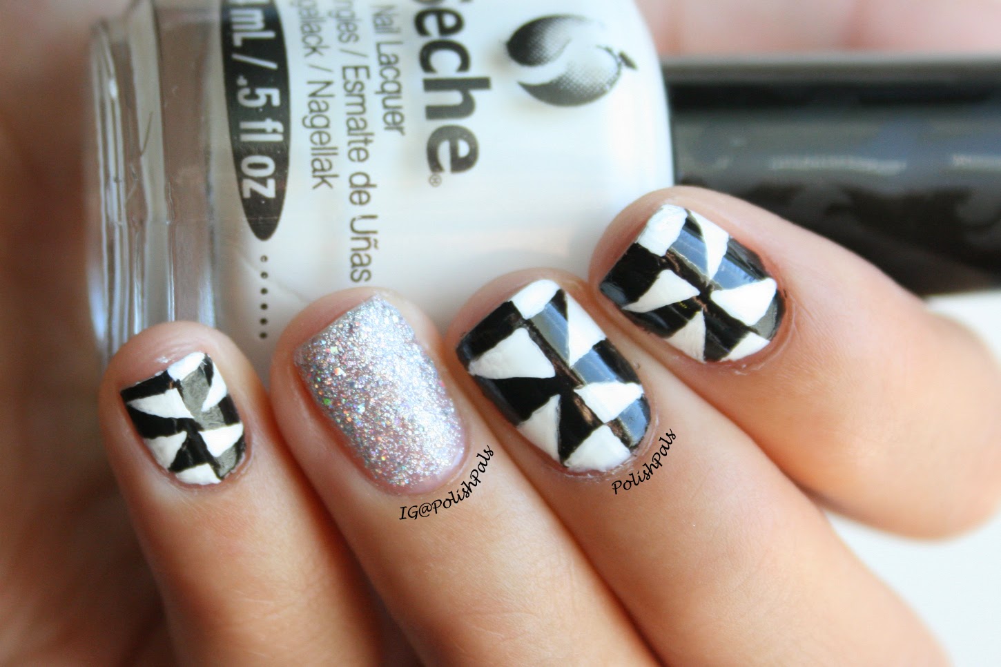 Polish Pals: Black & White Triangles (+ Tutorial)