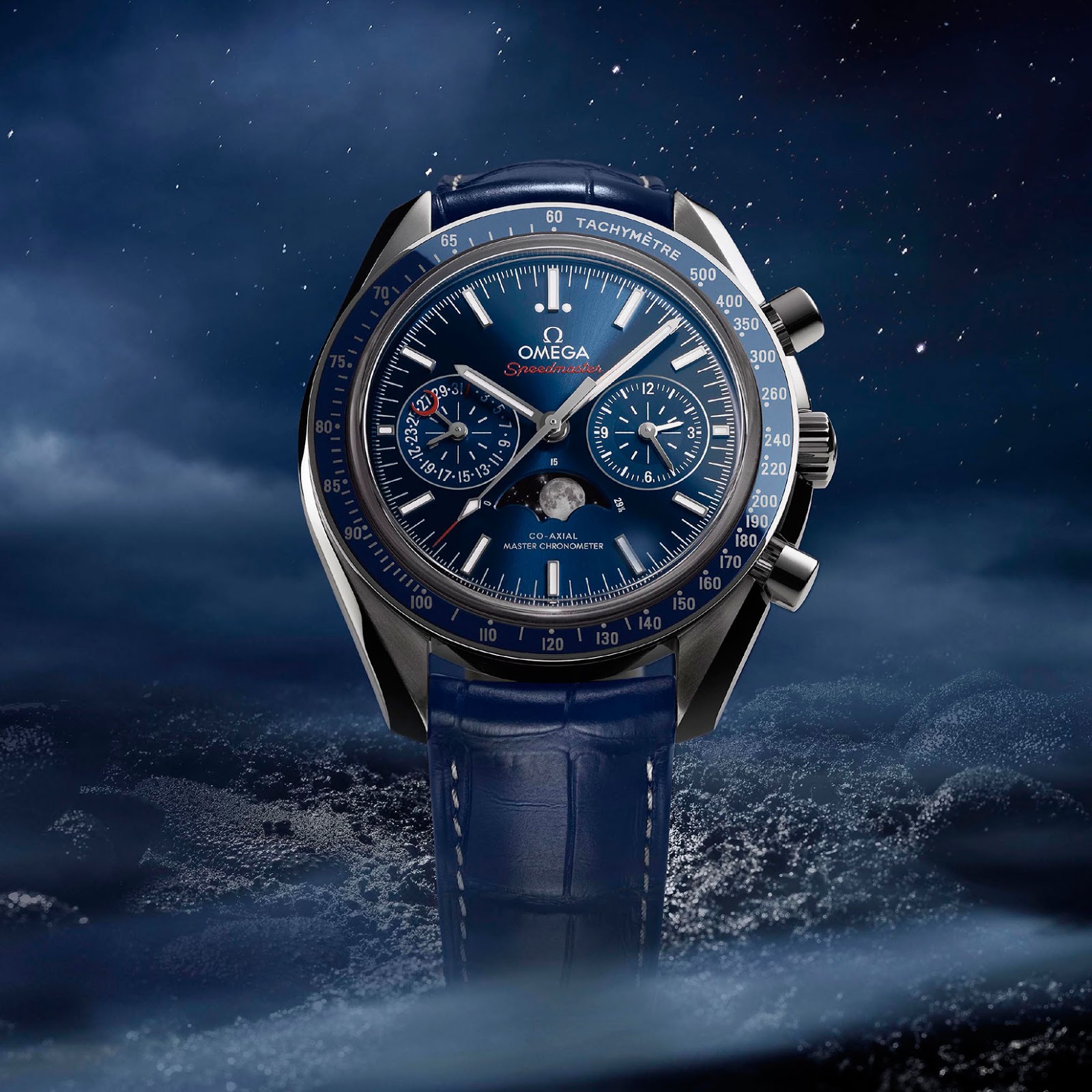 Omega ra mắt phiên bản mới Speedmaster Blue Side Of The Moon Co-Axial ...