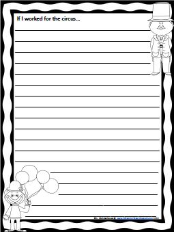 Circus Writing Prompt - Classroom Freebies