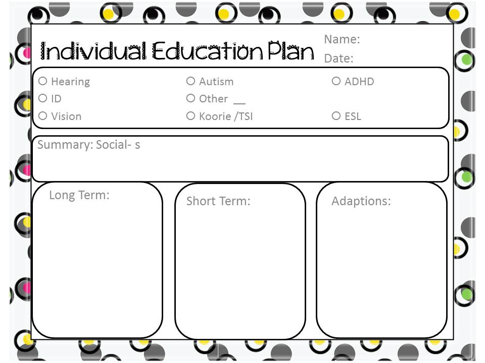A Happy Little Time- Teacher Blog: Freebie! Template for IEP's or ILP's ...