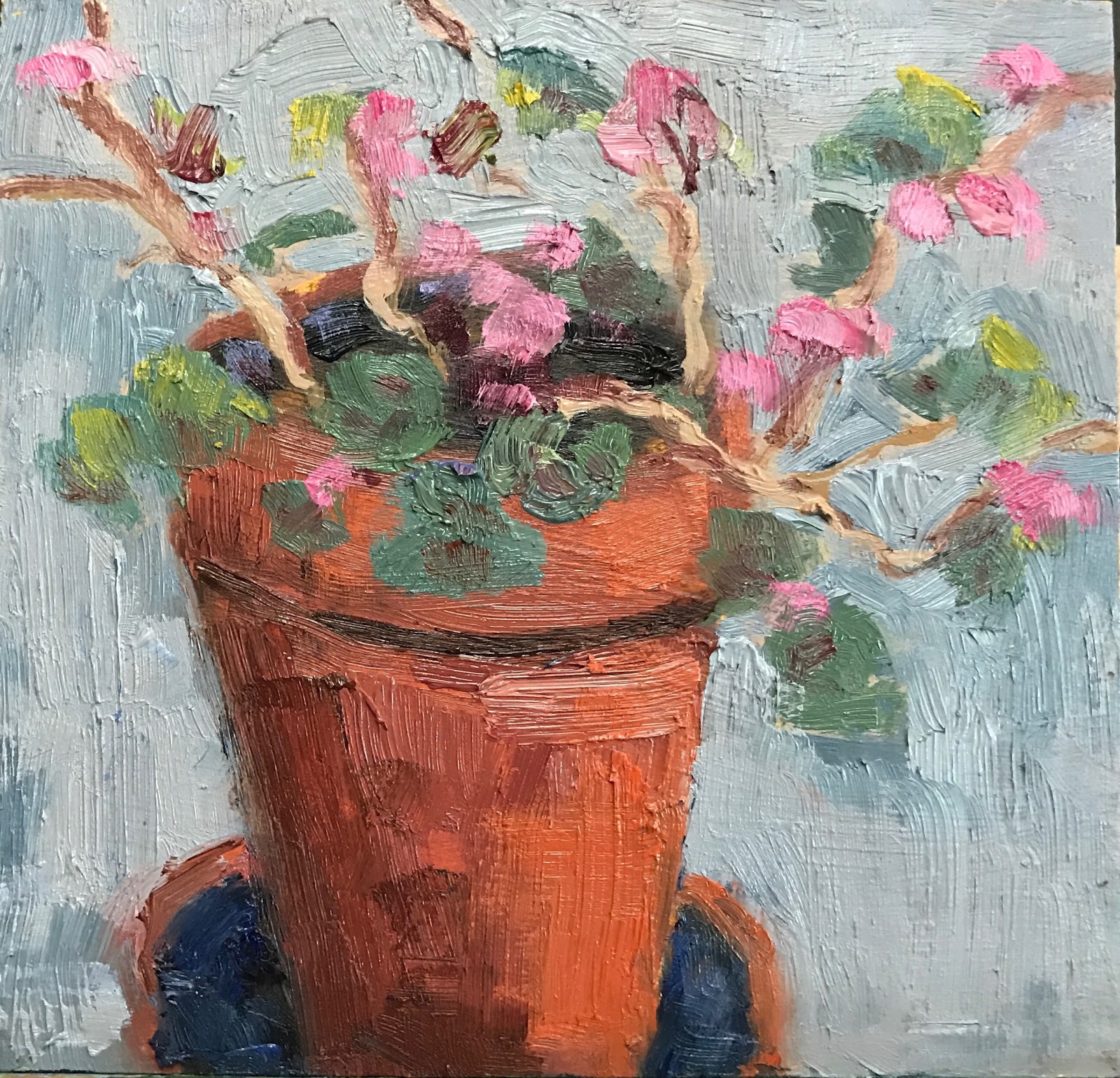 Honey's Treasures: Chinese Geranium Pot - Locke, CA - #16 - Plein Air