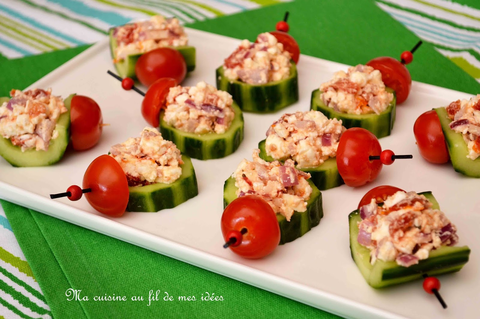 Ma cuisine au fil de mes idées...: Apéro time ! Tapas de concombres ...