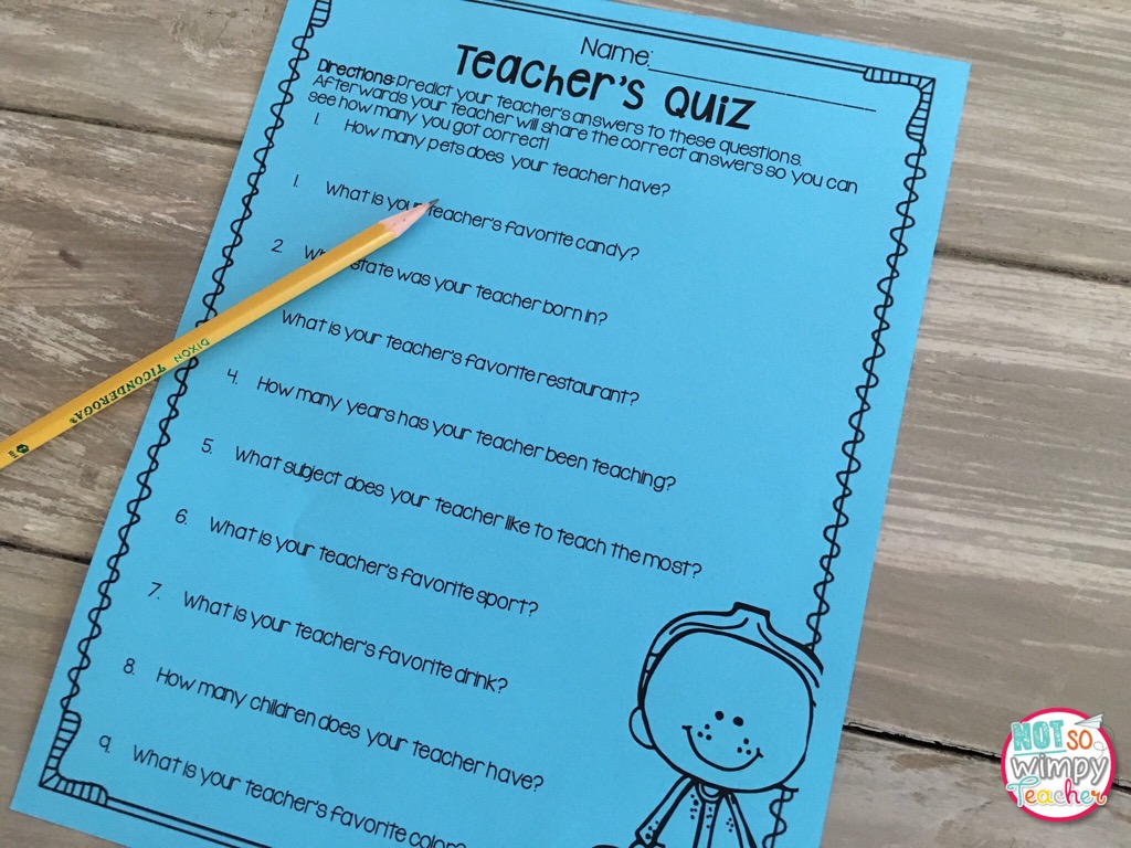 Fun Back to School Activities {With Freebies!} - Not So Wimpy Teacher