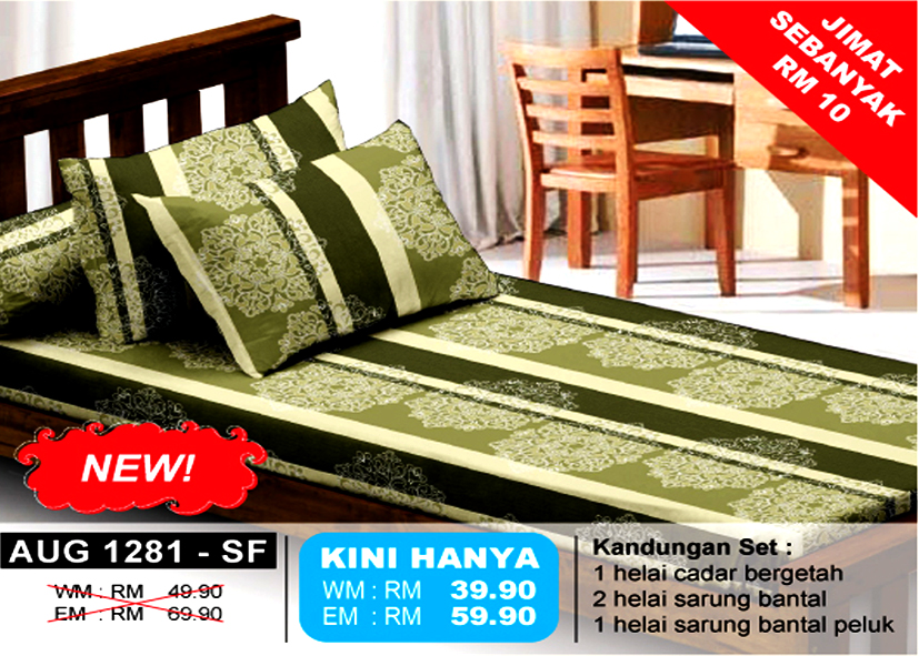 Cadar Asmida: SET CADAR SINGLE FITTED (4PCS)