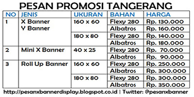 Pesan XBanner Murah: Harga X Banner, Mini X Banner, Roll Up Banner