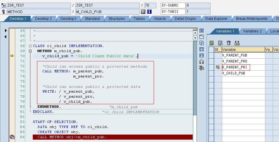 SAP ABAP 4 Tutorial: Child Class gets Access Public & Protected data ...