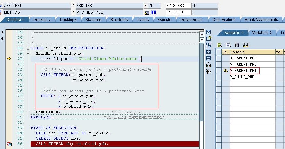 SAP ABAP 4 Tutorial: Child Class gets Access Public & Protected data ...