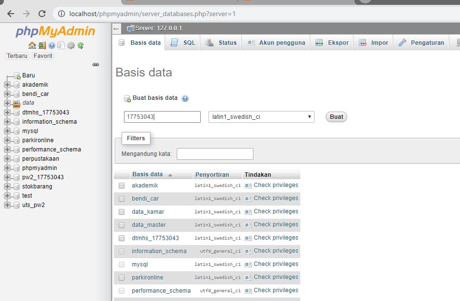 Cara Membuat dan merancang database Menggunakan XAMPP phpmyadmin ...