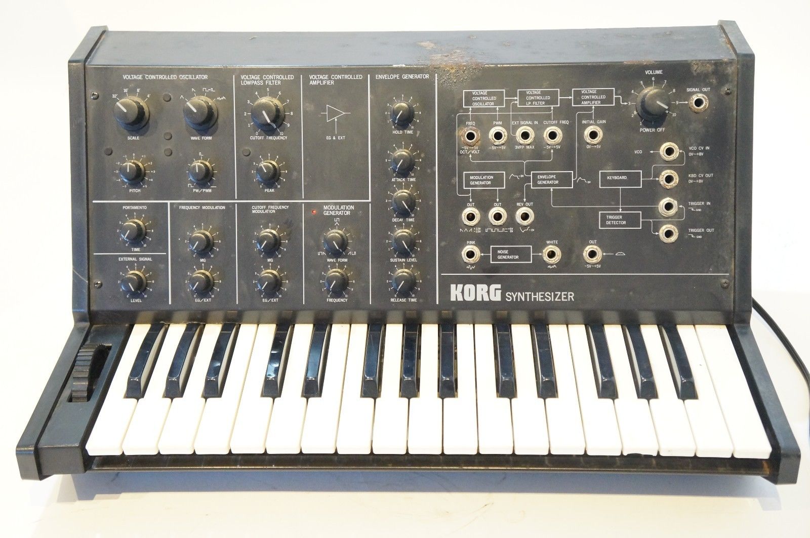 MATRIXSYNTH: KORG MS-10 Vintage Analog Semi-Modular Synthesizer SN 130111