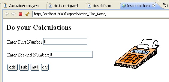 Simple Application using DispatchAction and Tiles with Struts | JAVAbyNATARAJ