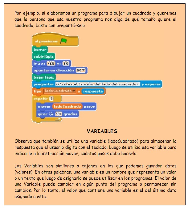 Aprendo con Robótica: Conceptos de Scratch