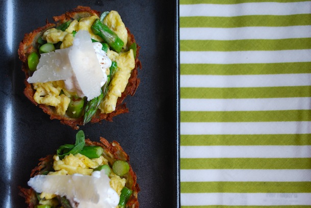 Baked Hashbrown Potato Nests (with Asparagus Scrambled Eggs) - Always ...