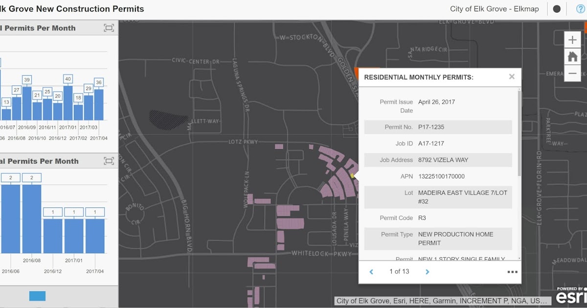 Interwest GIS: Operations Dashboard showcasing New Construction Permits