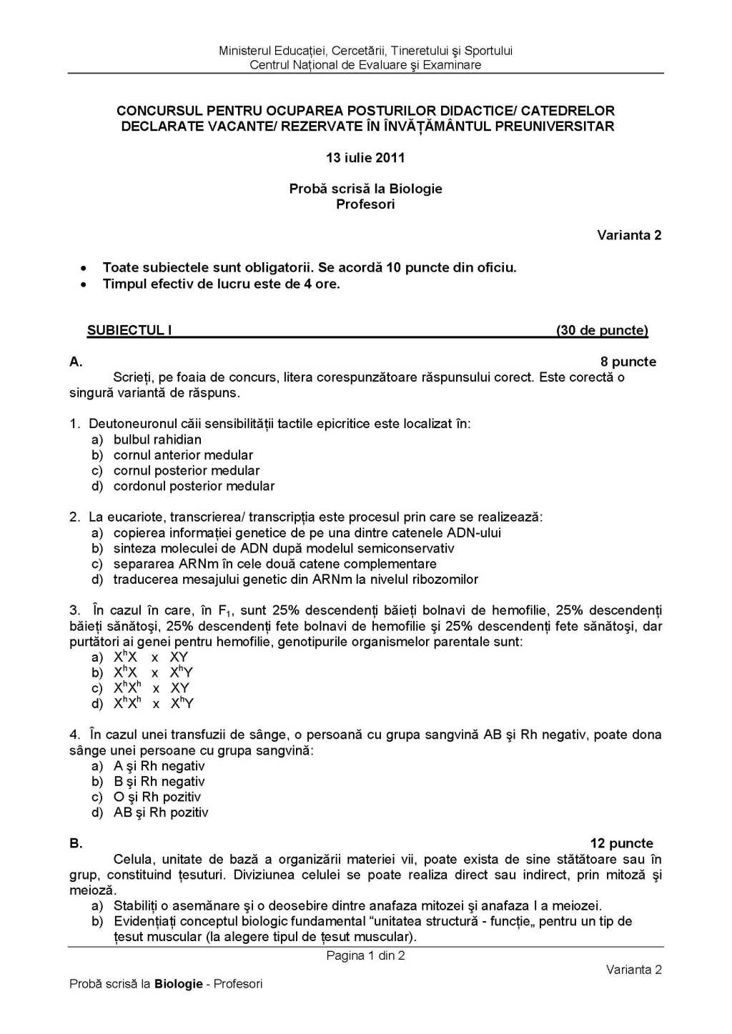 Titularizare, suplinire, definitivat si grade didactice 2021: Subiecte ...