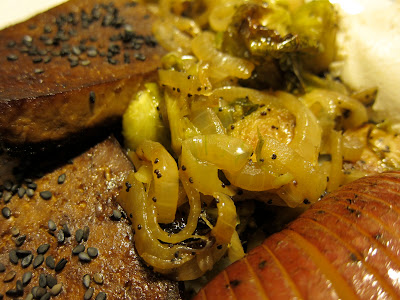 WholeFoodVegan: Seared Tofu "Steak", Roasted Red Hasselback Potato ...