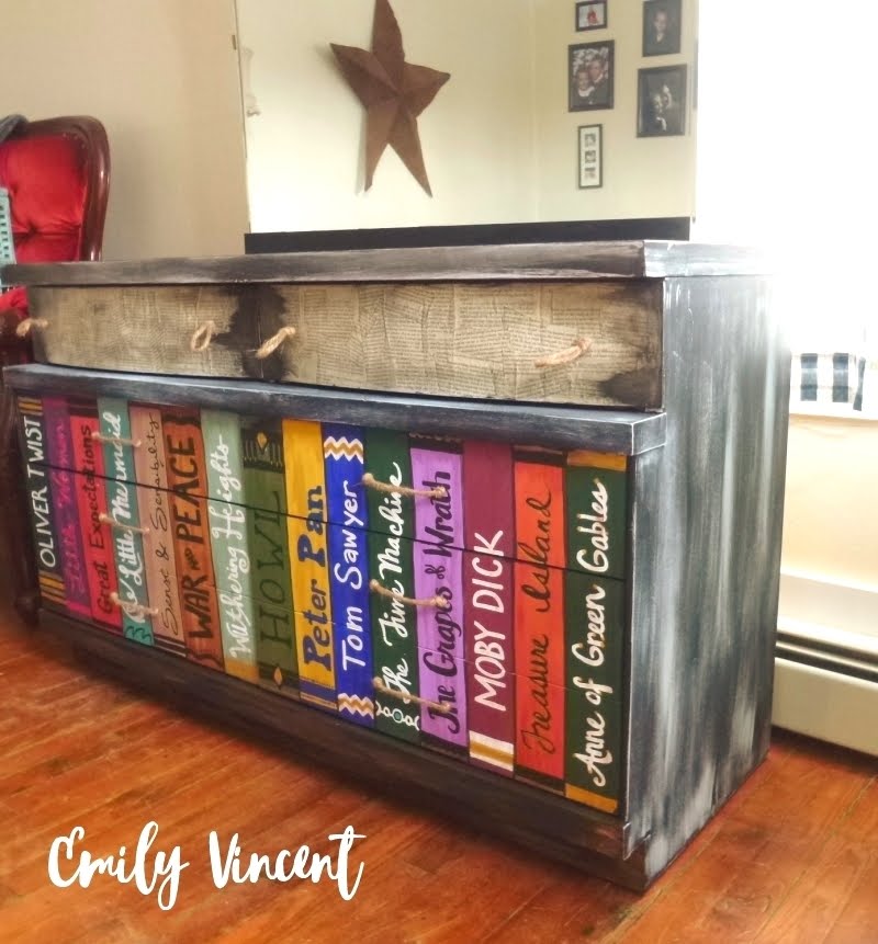 Sweetly Scrapped Home: Hand Painted Book Dresser