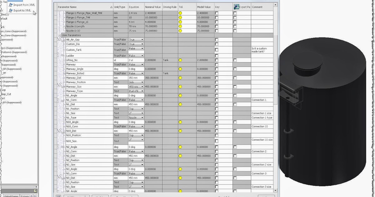 Random Stuff: Quick Inventor Parameters