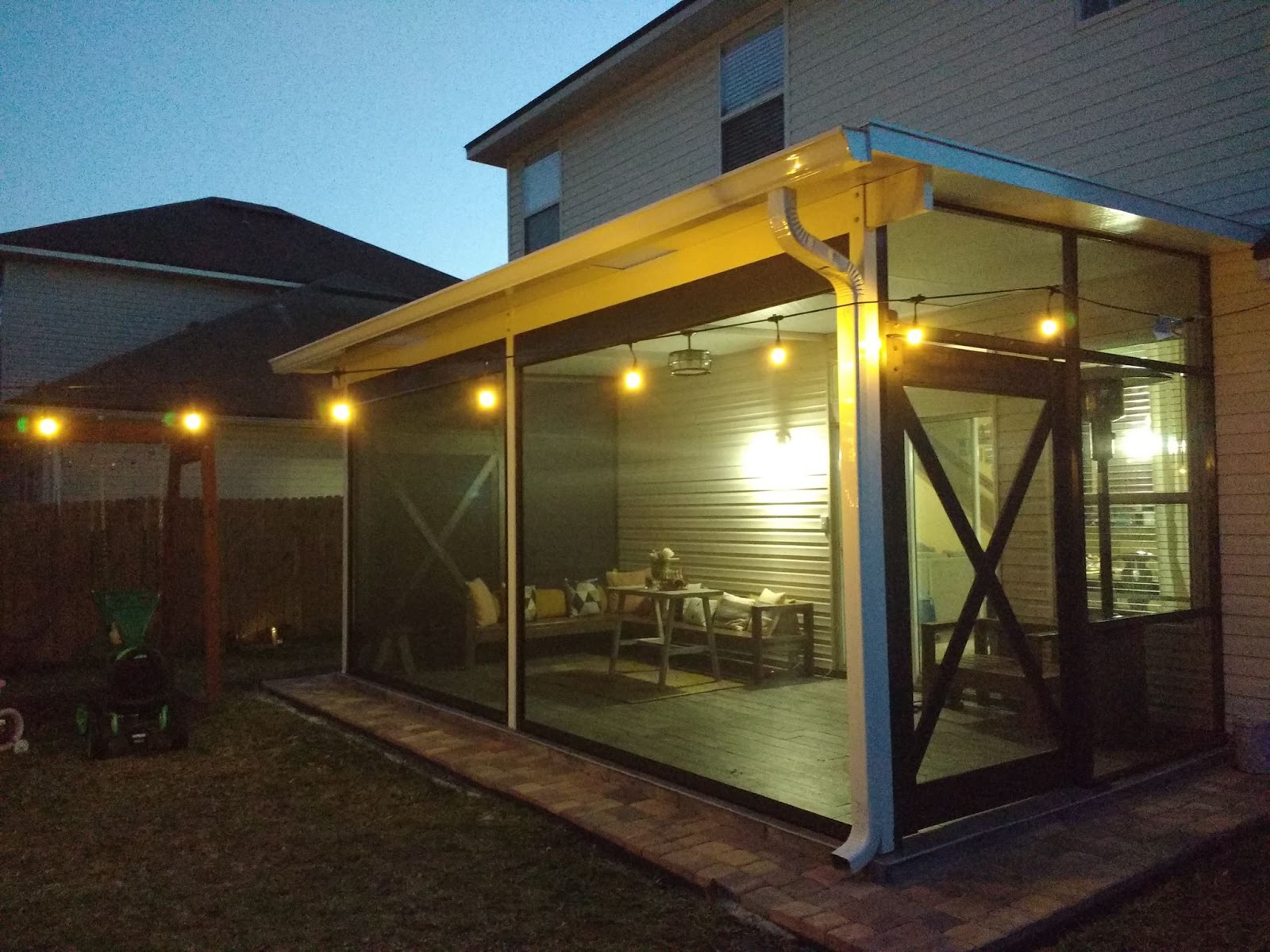 never2beezy: Our Dream Patio with Retractable Screen and Sliding Barn ...