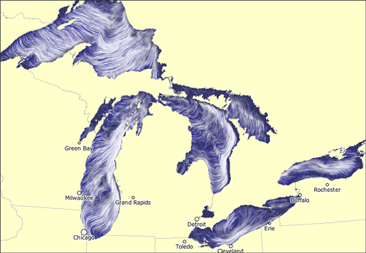Infographics, Maps, Music and More: Great Lakes Currents (Animated Map)