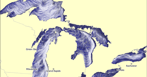 Infographics, Maps, Music and More: Great Lakes Currents (Animated Map)