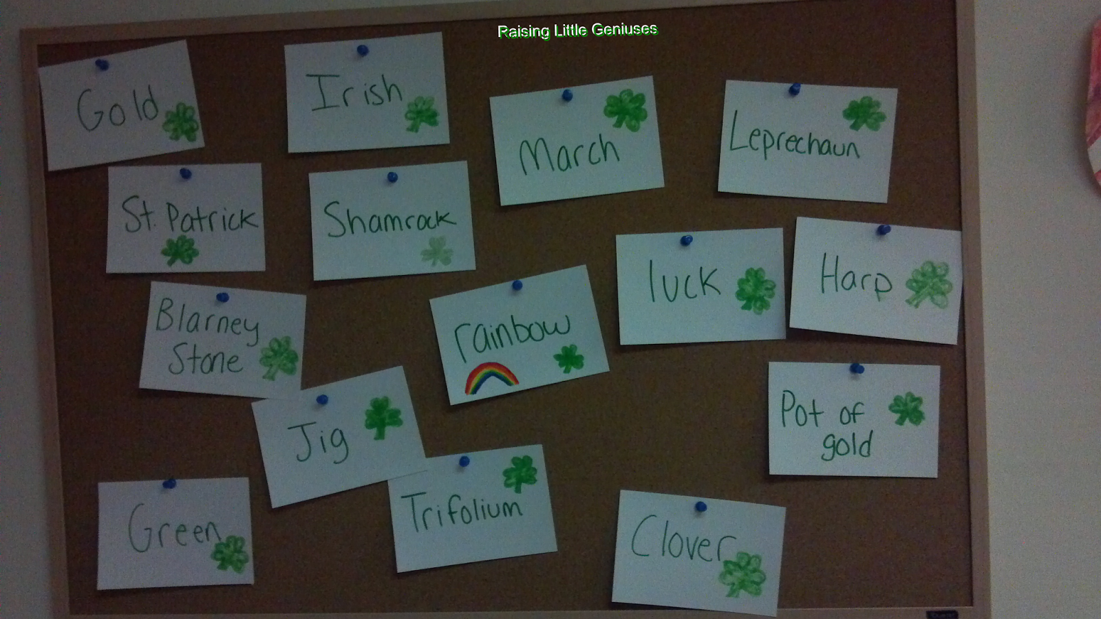 Raising Little Geniuses: St. Patrick's Day Word Wall