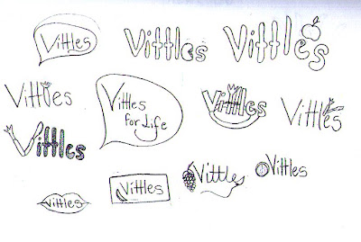 Research. Design. Photography: Initial sketches of the vittles logo design
