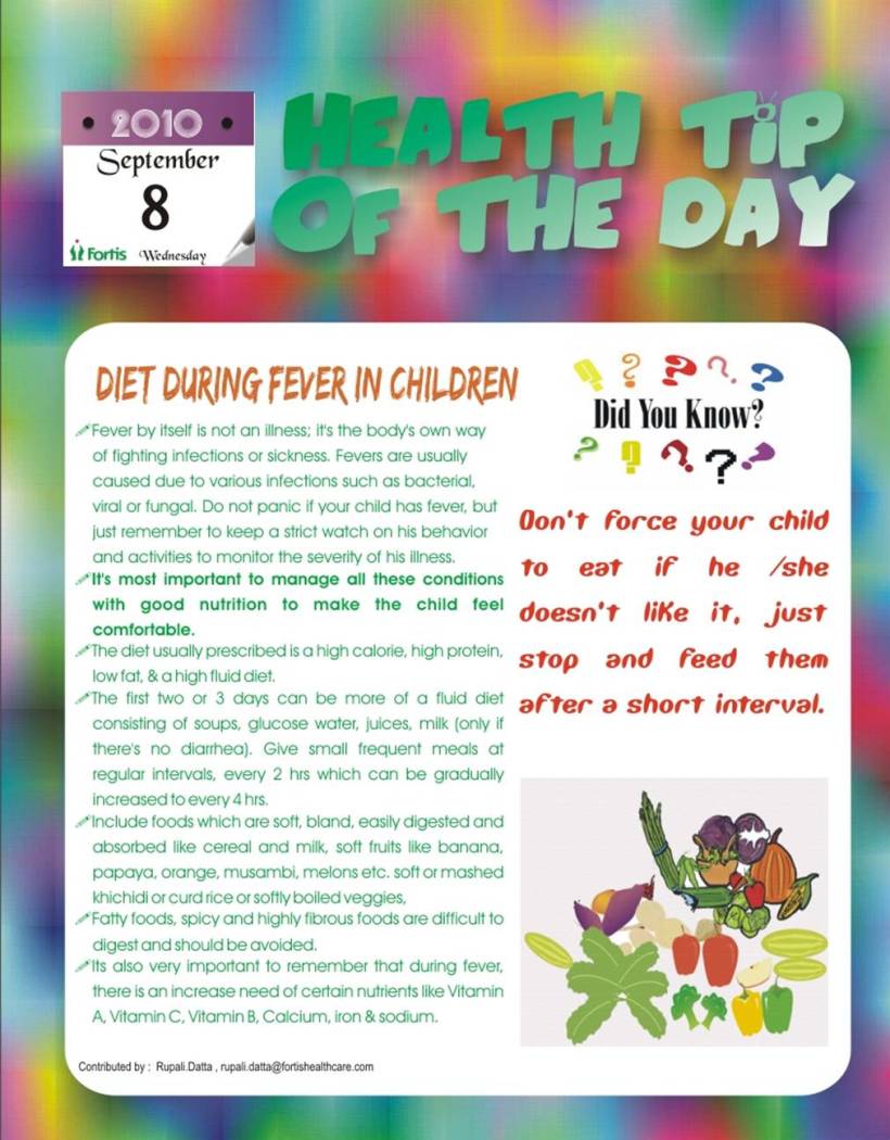 Dr. Diet: FEVER-Diet Guidelines