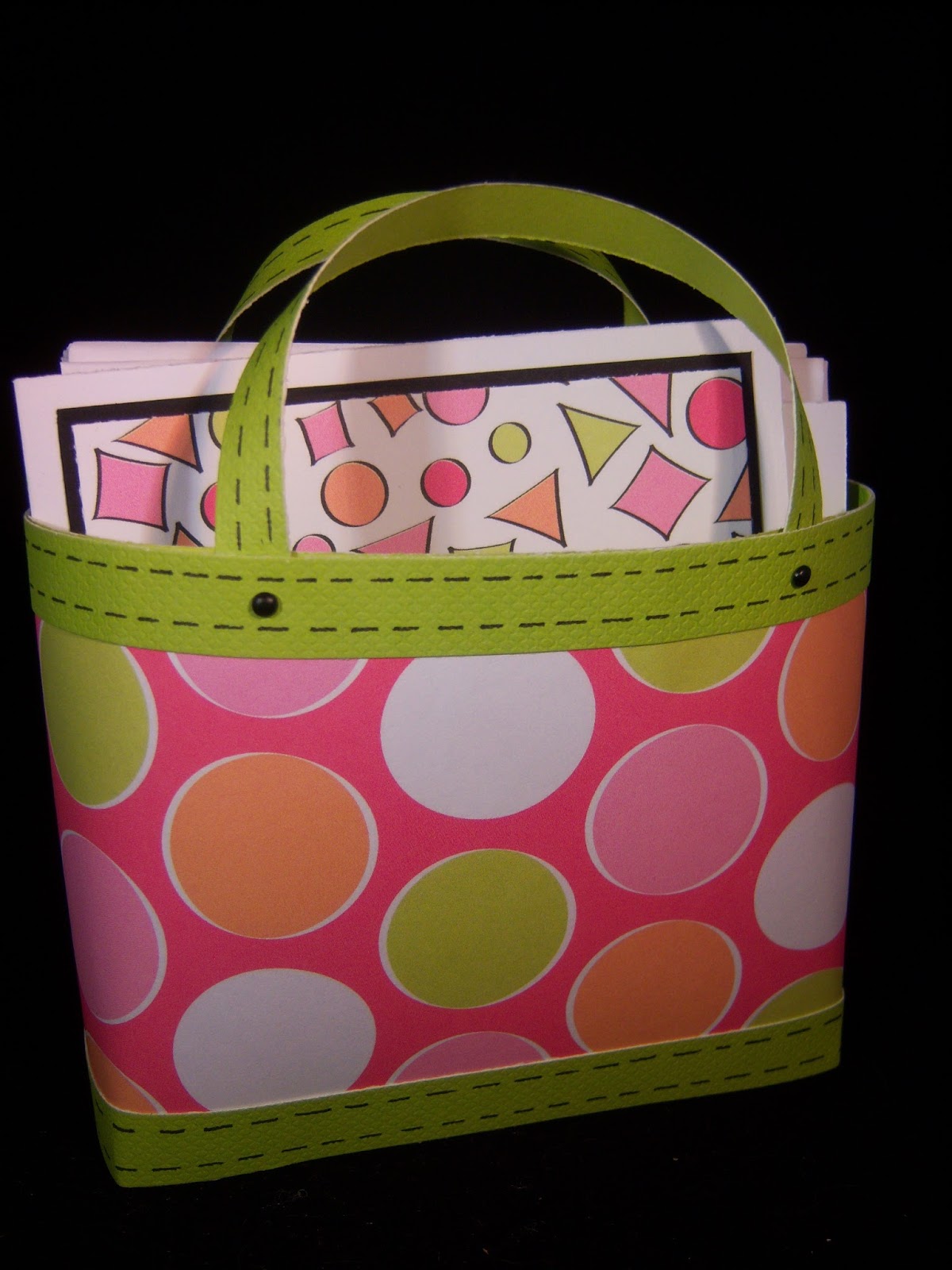 Scrap-n-Sew Granny: Pink Geometric Design Note Card Set