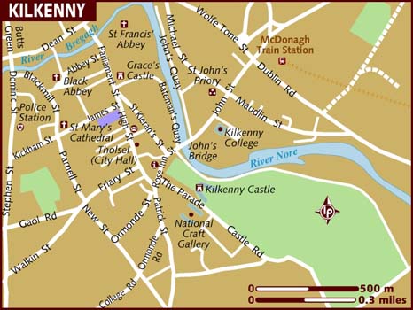 Kilkenny Map Regional City of Ireland - Map of Ireland City Regional ...