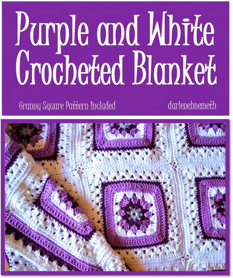Let It Shine: Purple and White Granny Square Blanket