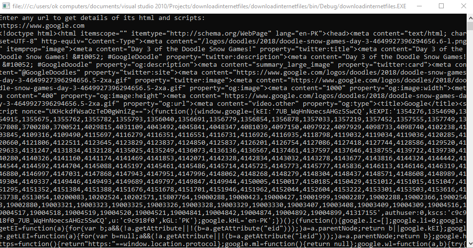 A Simple C Console Application 