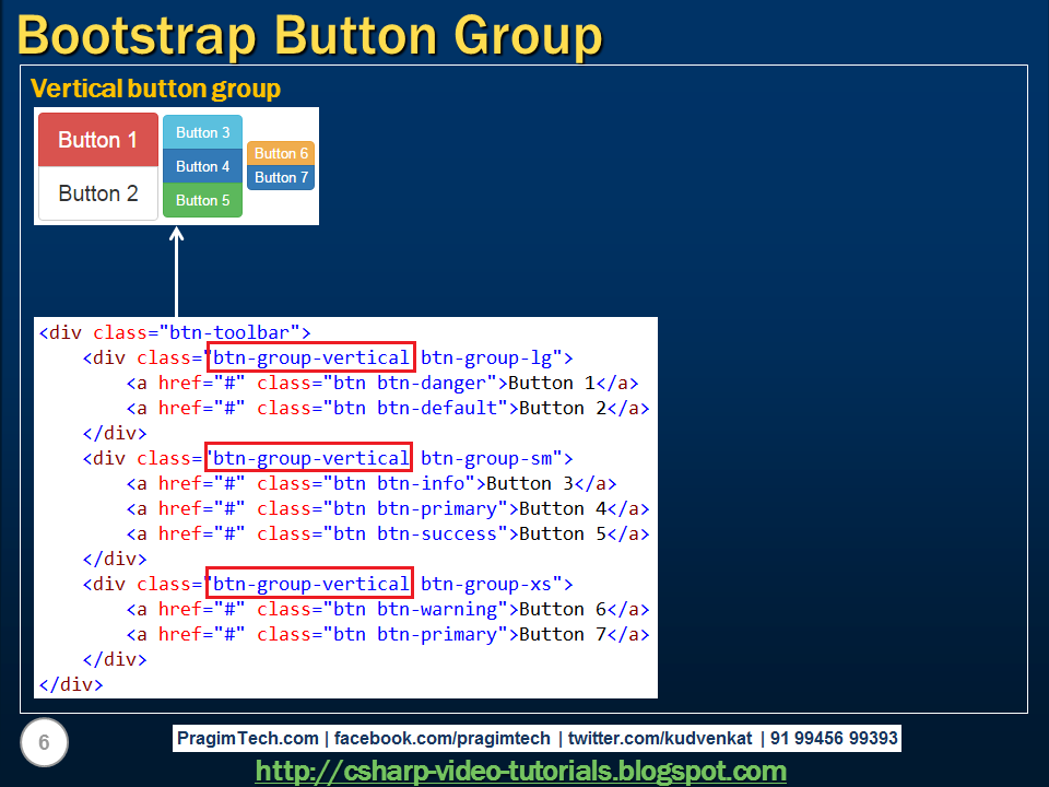 Sql server, .net and c# video tutorial: Bootstrap button group